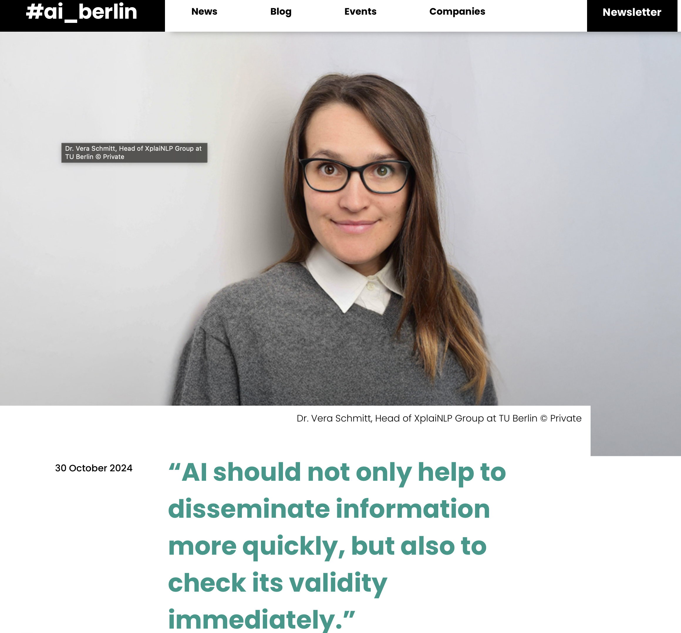 AI_Berlin Interview - “AI should not only help to disseminate information more quickly, but also ...
